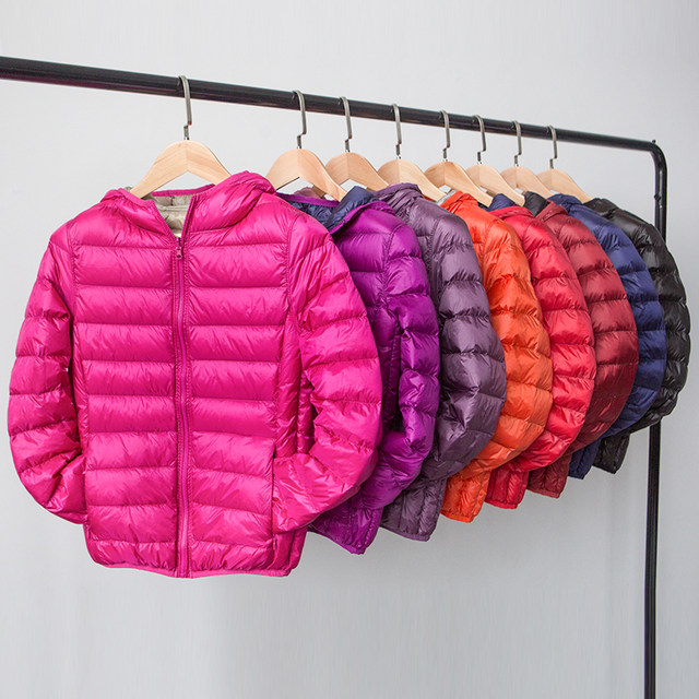 Double -sided down jacket women light short white duck down jacket ...