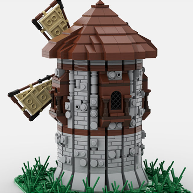 Middle Ages Scene City Castle Windmill Building Model MOC-154793 ...