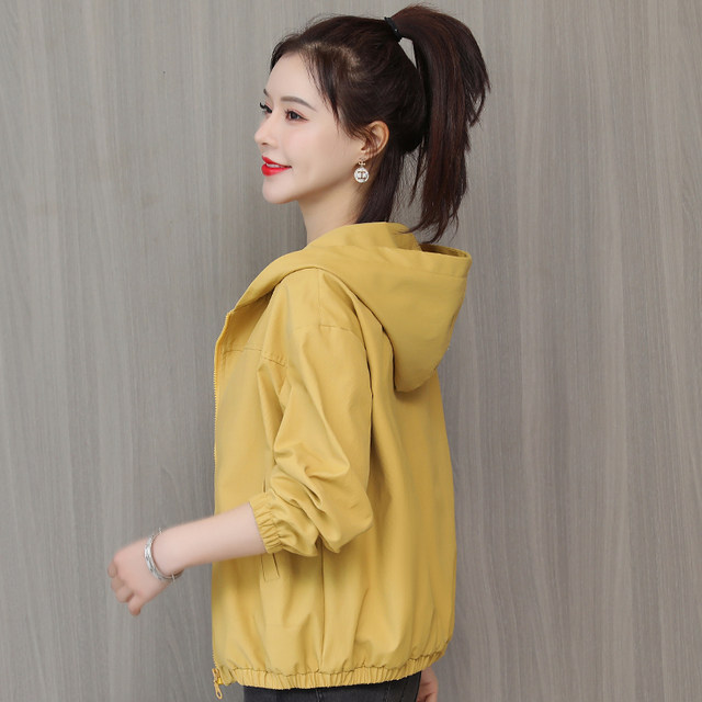 Early spring jacket for women 2025 new solid color casual hooded women ...