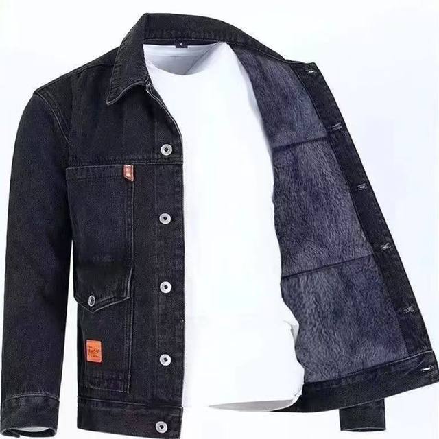Plus -thick denim jacket Men's warm wear, wear -resistant and wind ...