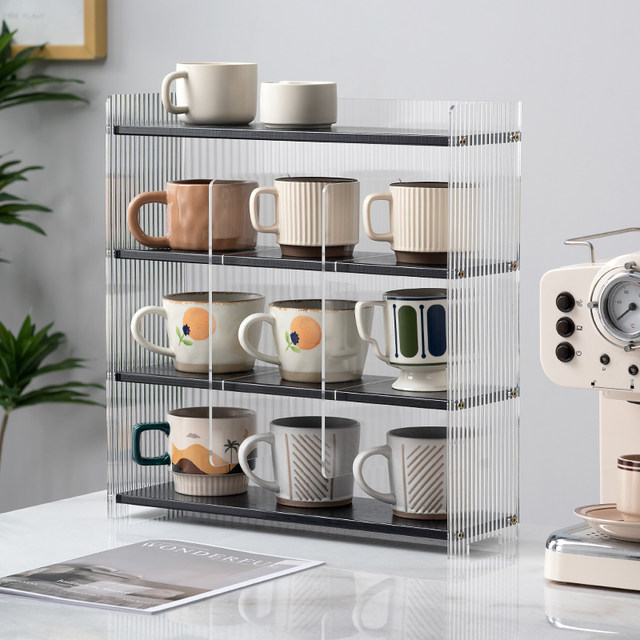 Desktop cup, multi -layer tea cup cabinet water cup Mark coffee cup ...