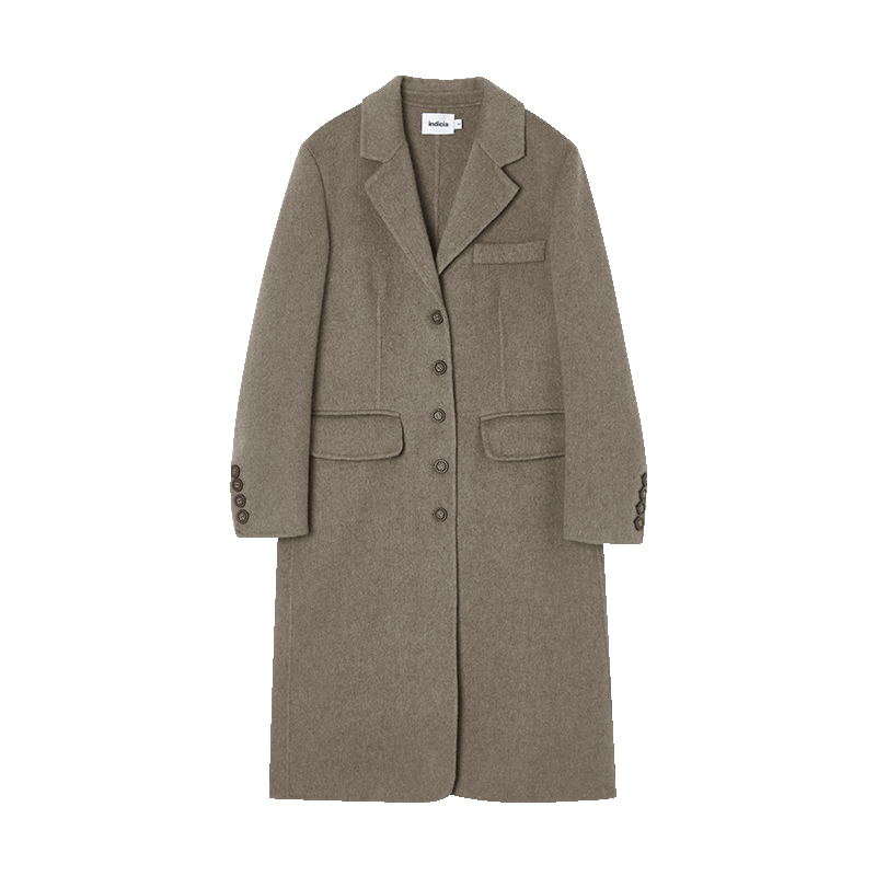 INDICIA wool coffee color woolen woolen coat double -sided woolen ...