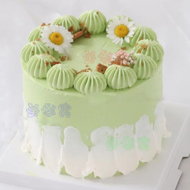 Matcha birthday cake ins Matcha simple style men and women children old ...