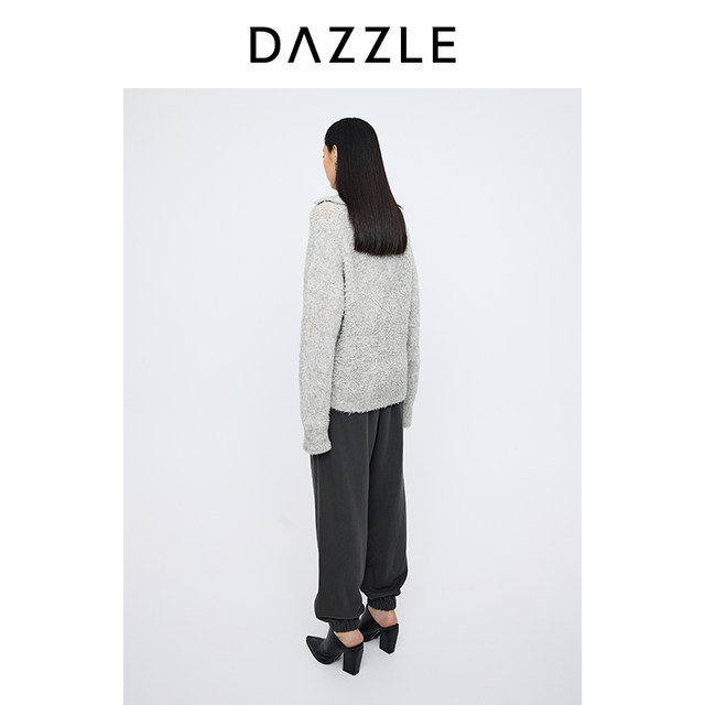 DAZZLE Disuole sweater Grey soft knit sweater for autumn and winter women's clothing