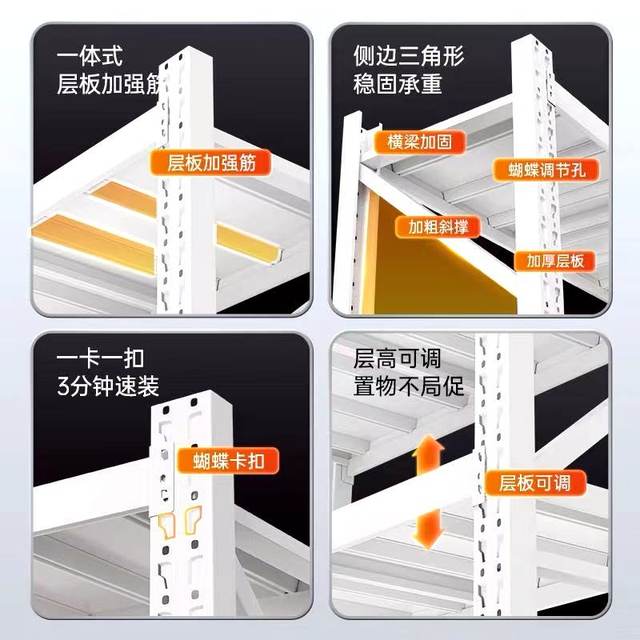Warehouse shelf multi-layer storage rack super load-bearing display ...