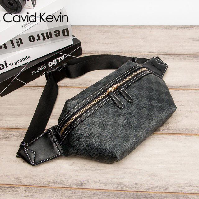 Cavid Kevin men's plaid chest bag small waist bag versatile crossbody ...