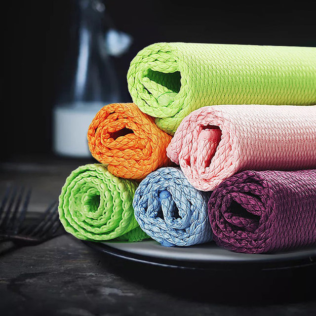 Watermark-free thickened water-absorbent fish scale rag for kitchen ...