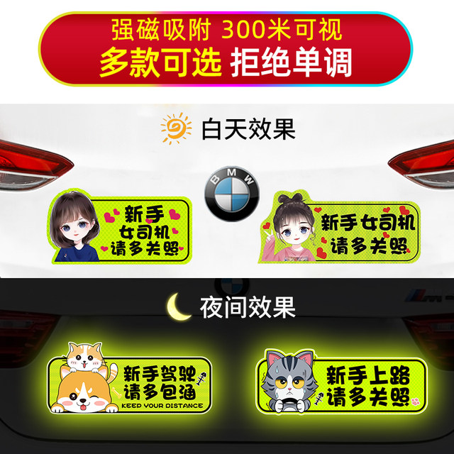 Internship sticker, novice car sticker female driver magnetic suction ...
