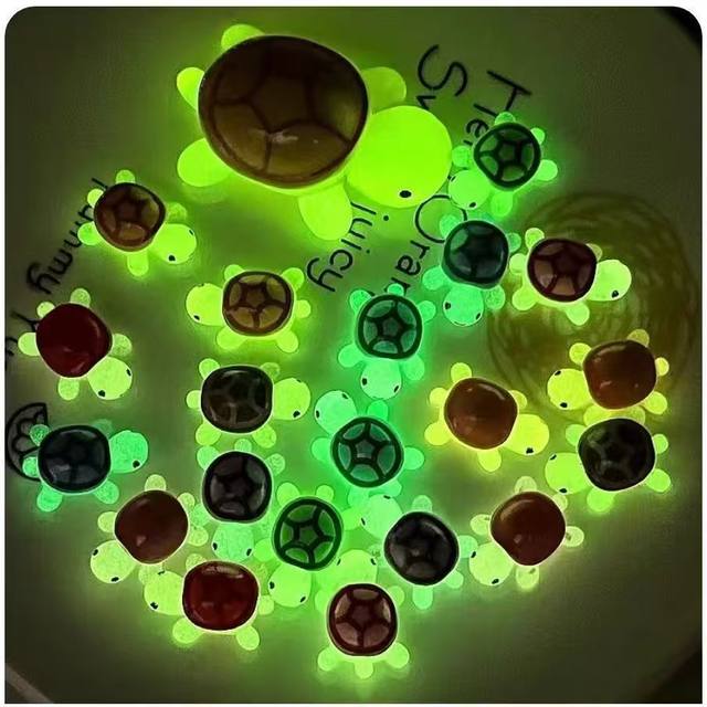 Internet celebrity explosion luminous colored little turtle resin ...