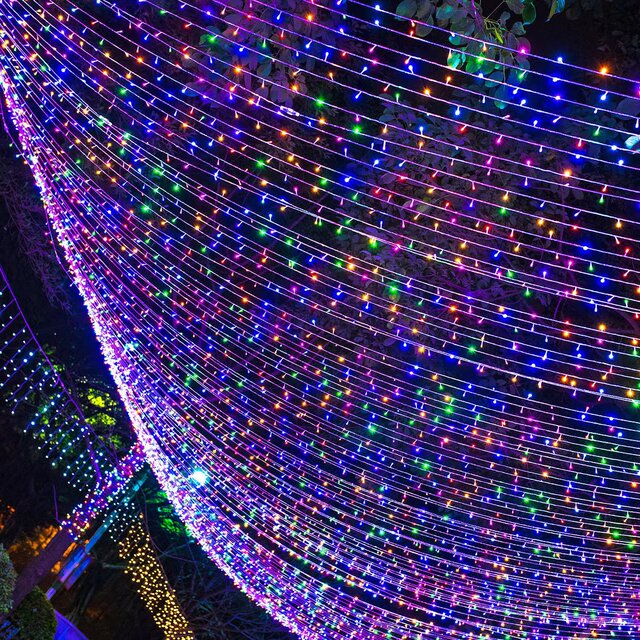 LED small colorful lights flashing string lights full of stars New Year ...