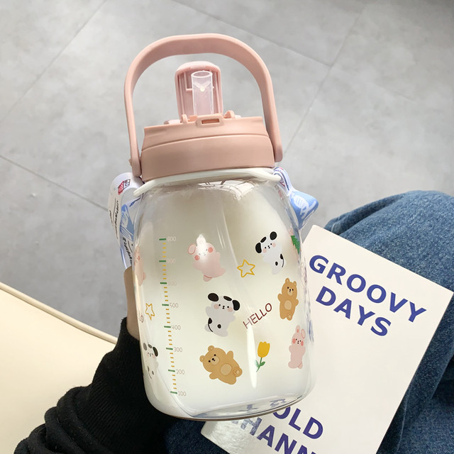High-end double-drink large-capacity glass water cup for pregnant and ...
