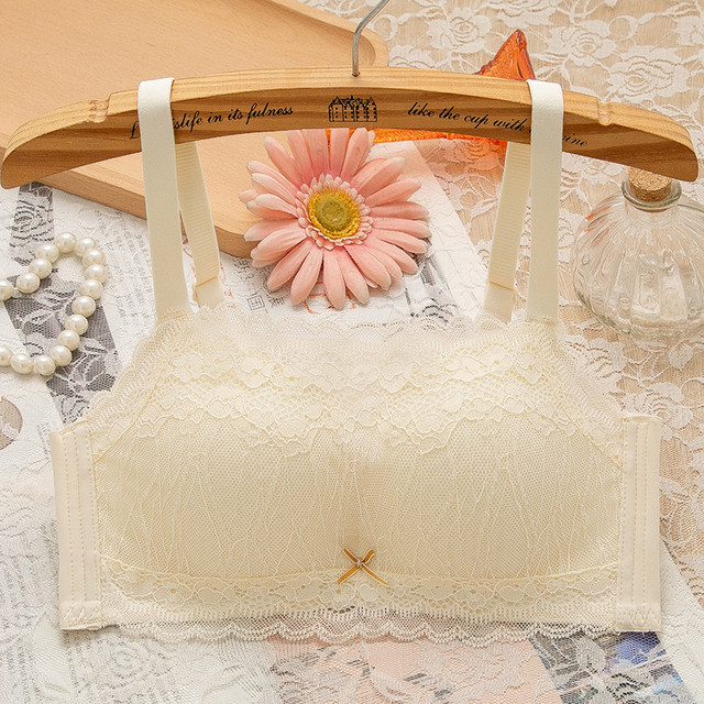 Summer latex underwear Girls gathered thin steel ringless tube top ...