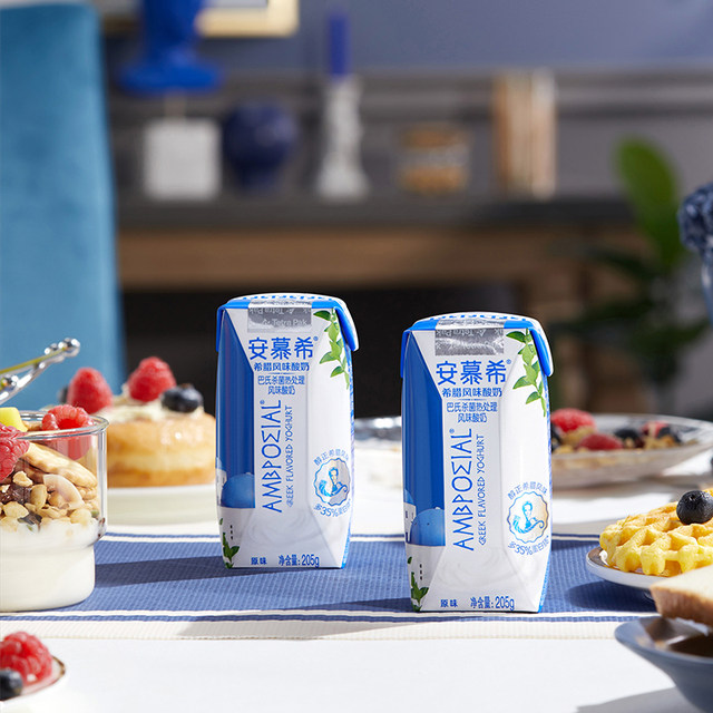 Anmush's official flagship store Greek flavor original yogurt full box 205g*10 boxes