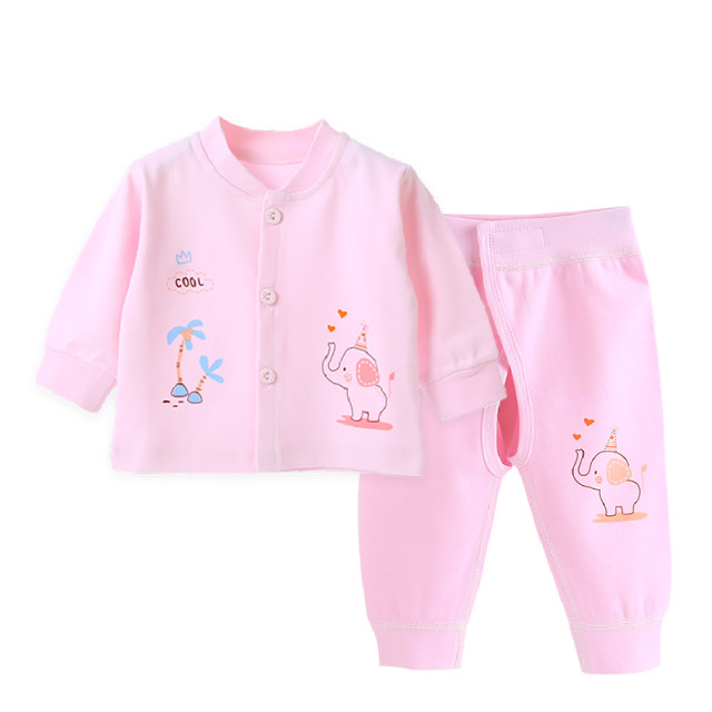 Newborn baby clothes spring and autumn pure cotton set 0-3-6-9 months ...