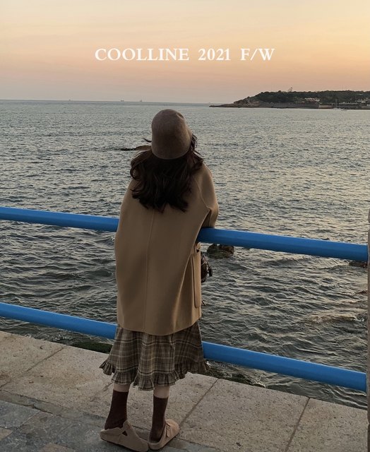 COOLLINE Lin Zixi looks good, Zha Korean version double -sided coat jacket