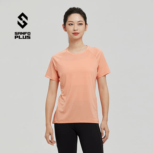 Sanfo Plus Women's Running Fitness Meteor Lightweight Dry Short -sleeved T -shirt 23013