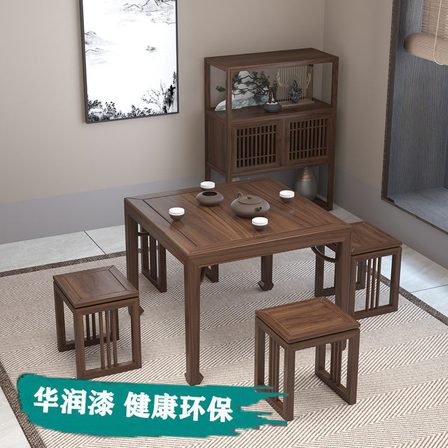 New Chinese style solid wood square table dining table and chair ...