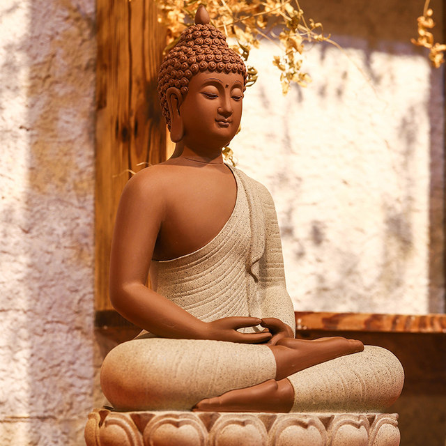 Ceramic Southeast Asian Buddha decoration purple sand Shakyamuni Rulai ...