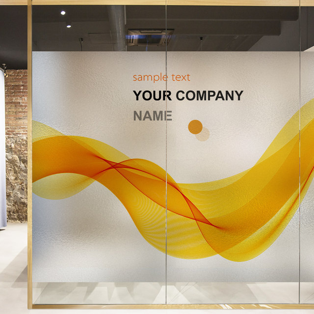 Company office partition decorative glass sticker simple curve static ...