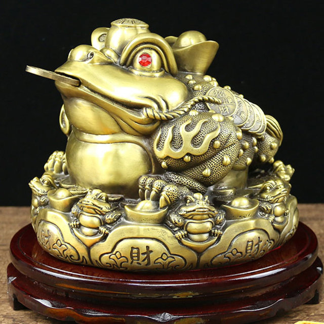 Brass Golden Toad Decoration Office Large Three-legged Three-legged ...
