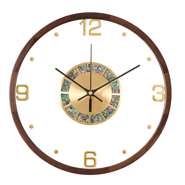 Light luxury living room wall clock without punching clock high-end art ...
