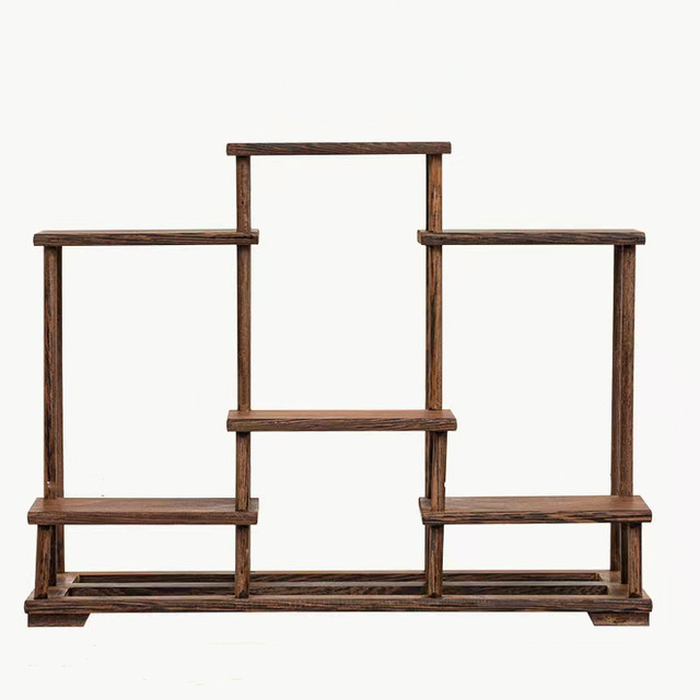 Bogu rack chick wood, purple sand pot solid wood shelf, Duobao Pavilion ...