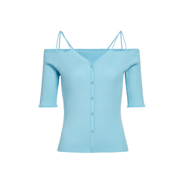 Cotton acetate one-length suspender sweater for women ochirly 2024 new ...