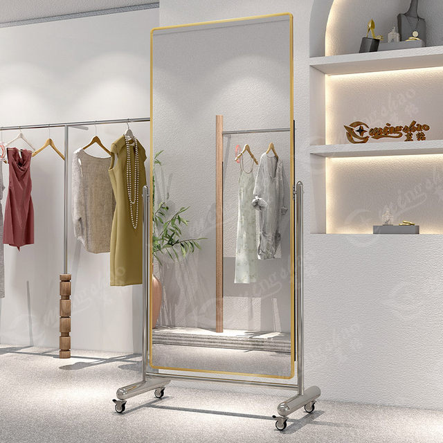 Movable full-length mirror, floor-to-ceiling mirror, home clothing ...