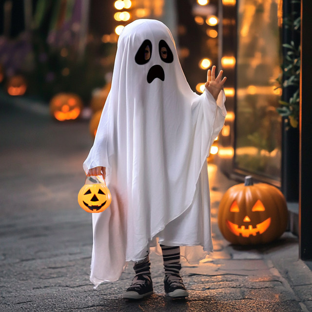 Halloween costume ghost cloak for children, girls and boys cos dress up ...
