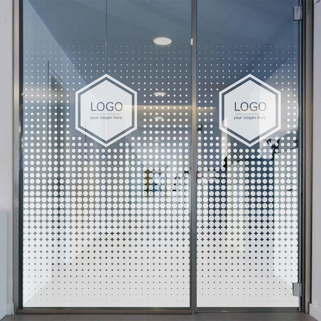 Company office partition decorative glass sticker UV white simple ...