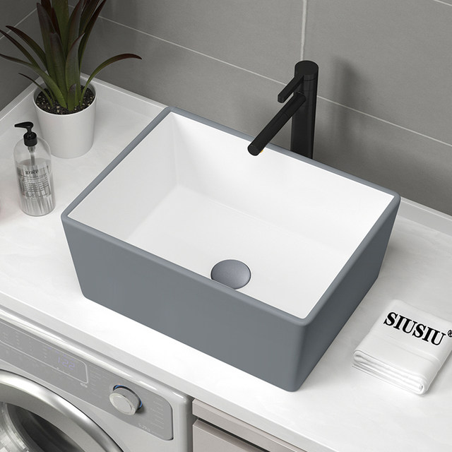 Gray deepened above counter basin extra deep wash basin ceramic wash ...
