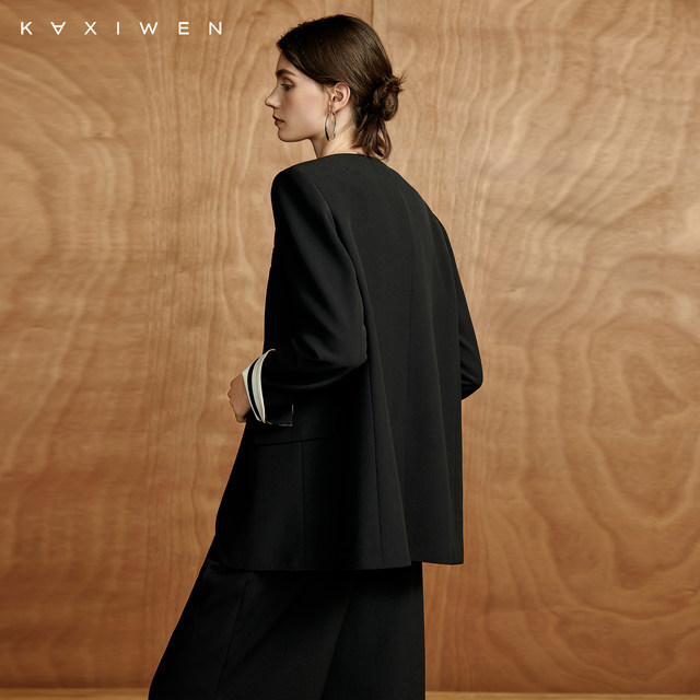 Jason Wen's high-end temperament suit jacket 2025 spring new draped V ...