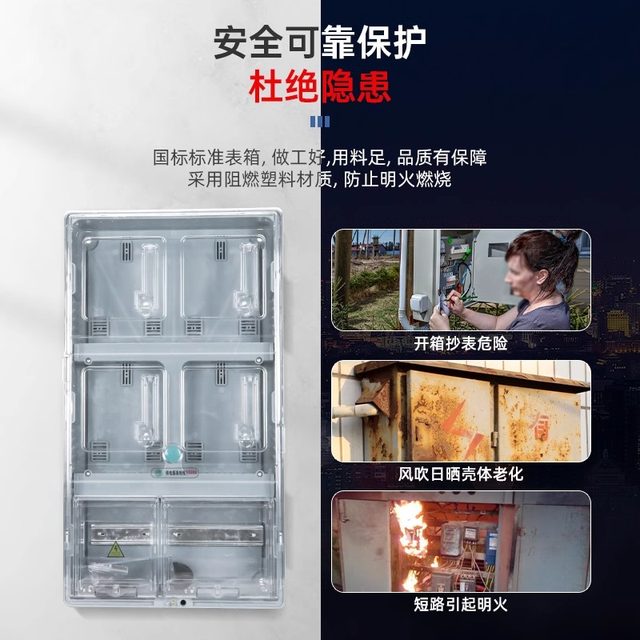 Outdoor waterproof single -phase transparent plastic meter box prepaid ...