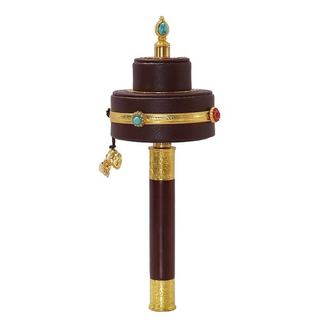 College golden tube hand-operated sutra rotating simplified Tibetan ...