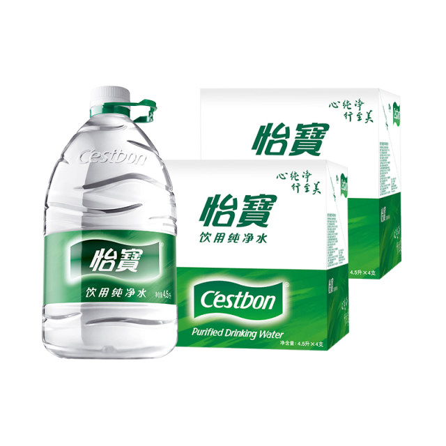 Yibao purified water 4.5L*4 bottles Yibao non-mineral water whole box ...
