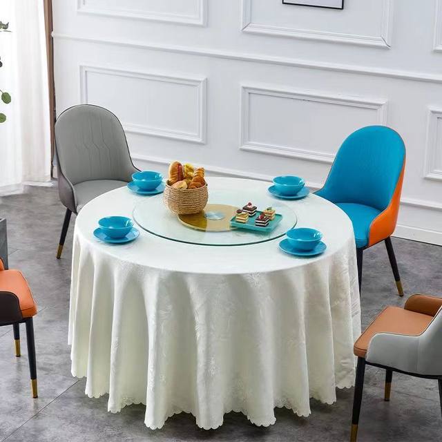 Tempered glass round table top with turntable hotel dining table round ...