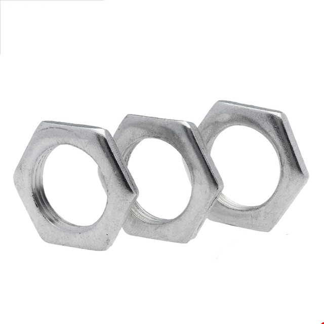 National standard 808 galvanized fine tooth hexagonal thin nut lamp ...