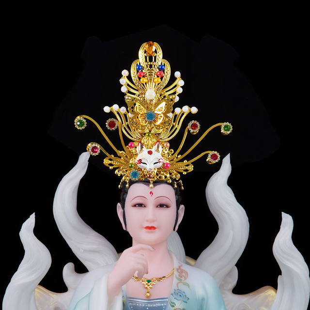 Fengming Nine Sky Crown Black Mother Nine -tailed Fox Statue Nuwa ...