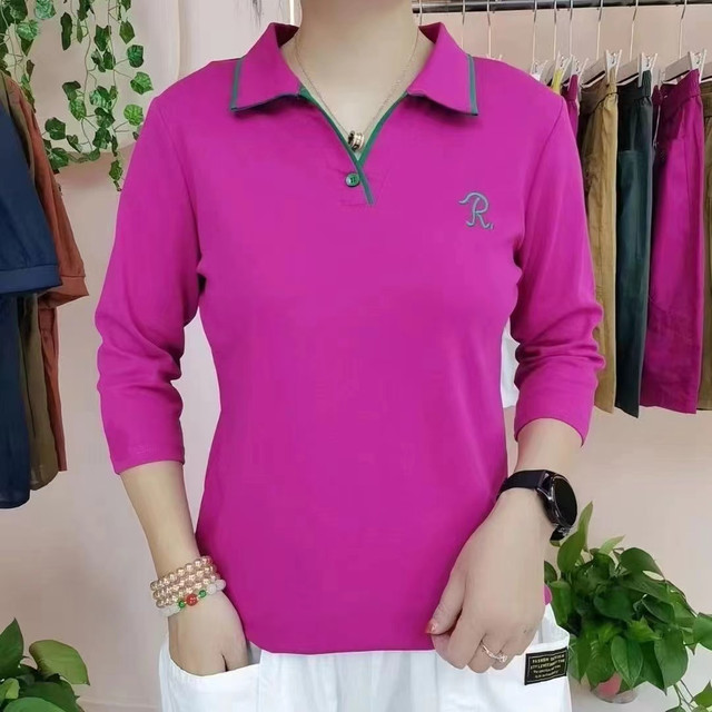 Long-sleeved T-shirt for women in spring and autumn 2025 fashion POLO ...