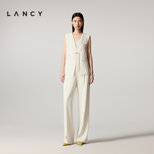 LANCY/Langzi 2025 summer new Chinese-style heavy industry embroidered silk vest women's high-end ...