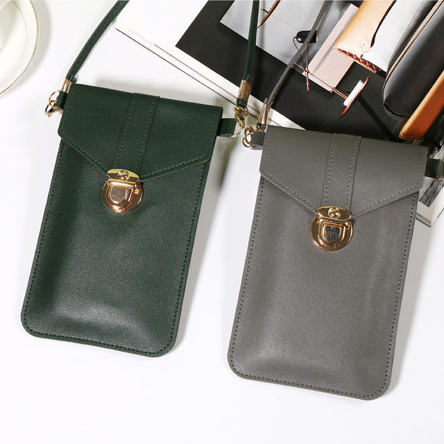 Touch screen bag female oblique shoulders, portable fashion transparent ...