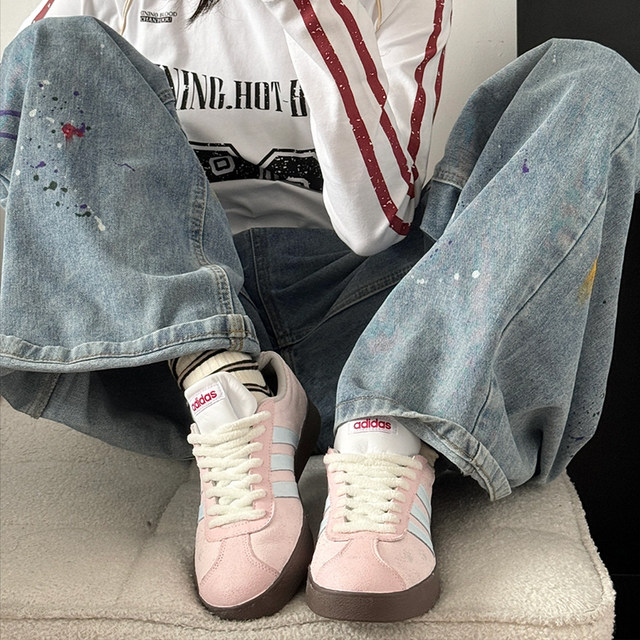 adidas cherry pink cat claw girl fresh and dreamy low top shoes men and ...