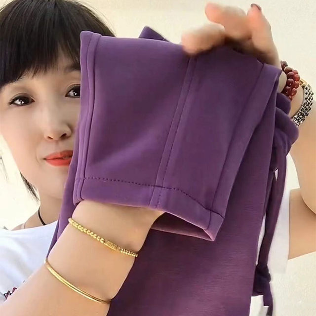 Summer new soft and breathable women's facial mask pants high-waisted ...