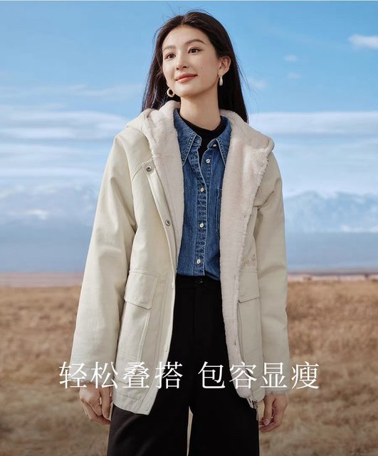 Inman windproof hooded velvet short coat for women 2023 winter new ...