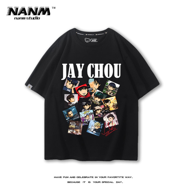 jaychou Jay Chou peripheral short-sleeved T-shirts for men and women ...