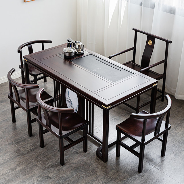New Chinese style tea table and chairs, fully assembled solid wood ...