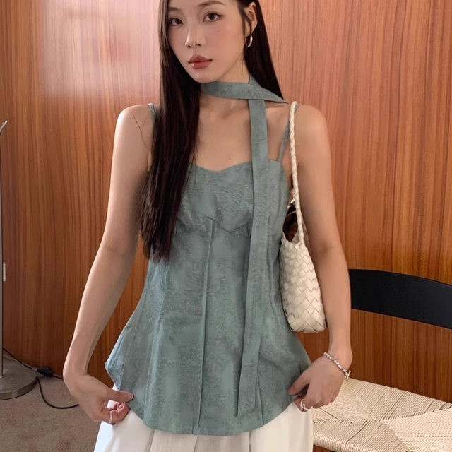 2025 summer new French chic waistless sleeveless high-end inner wear ...