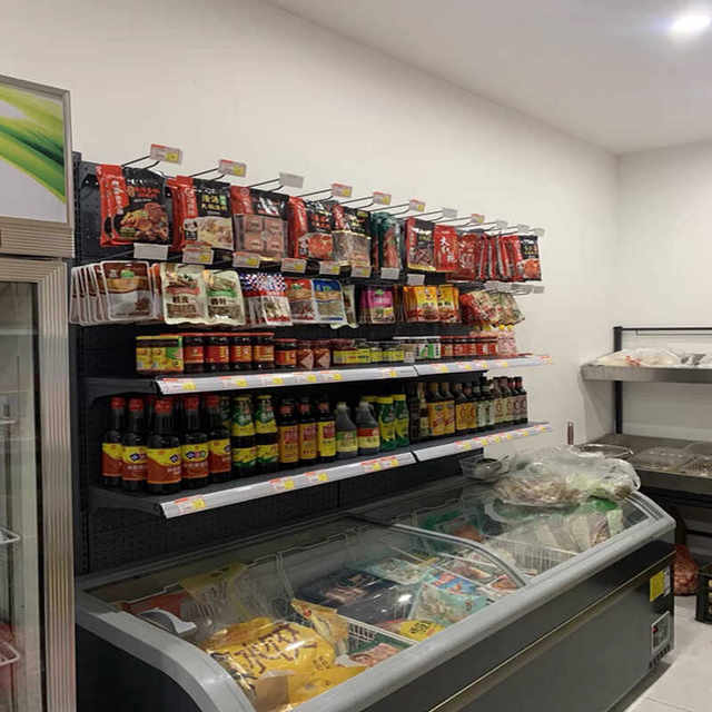 Supermarket convenience store ice cream cabinet shelf freezer ...