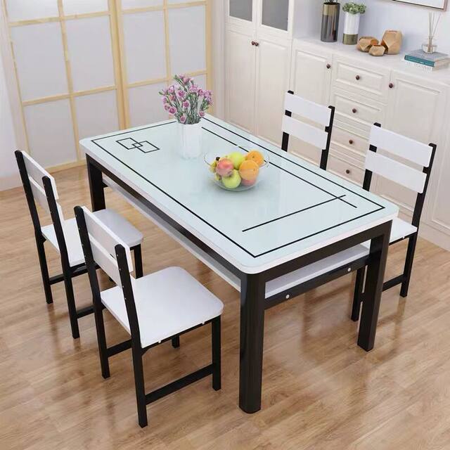 Dining table Household rectangular small apartment double -layer multi ...