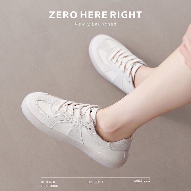 ZHR jelly bottom genuine leather white shoes for women 2024 autumn ...